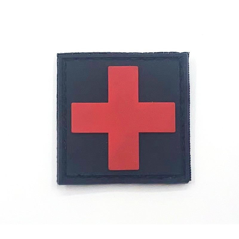 PVC Velcro Armband Outdoor Goods Red Cross on Black Medical Rescue ...