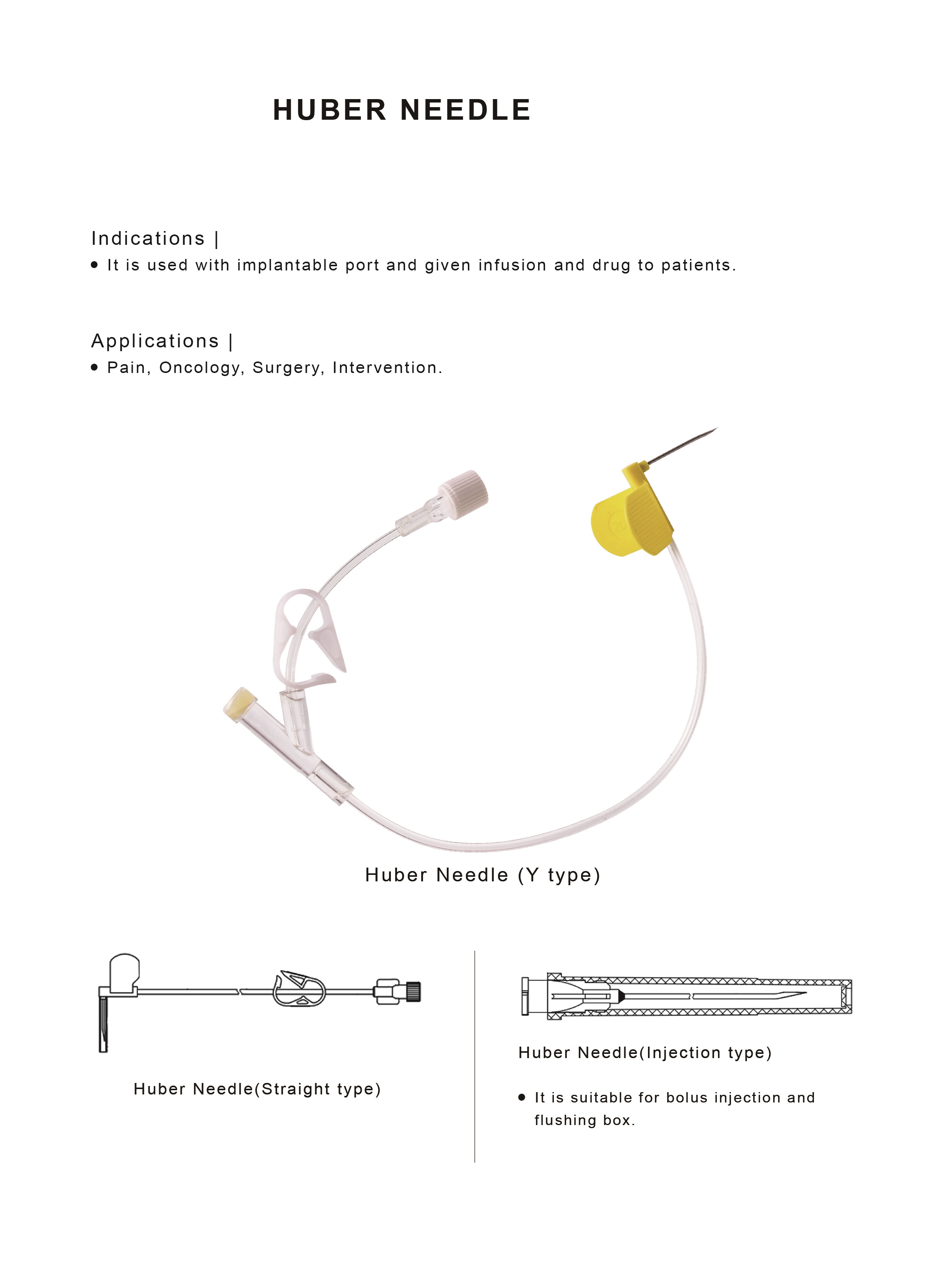 Huber Needle(Y-type) - Buy Huber Needle, Huber Nadlo, syinge Product on ...