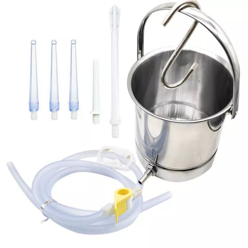 Colon Cleansing Hose Stainless Steel Enema Bucket Enema Douche 1000ml ...